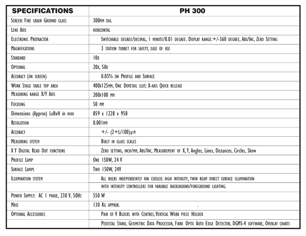 Profile Projector Horizontal - Dynascan Inspection Systems Company